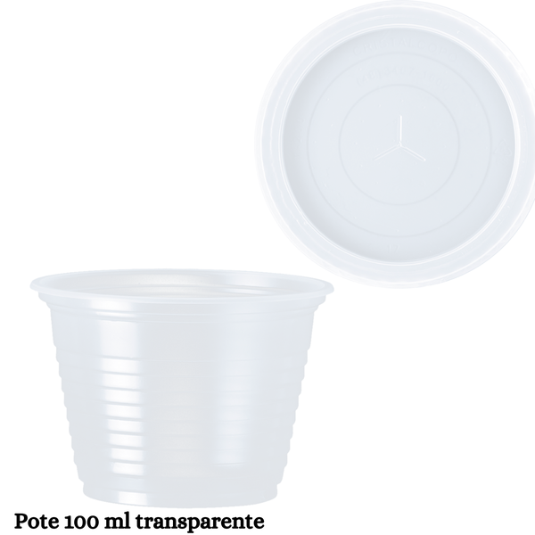 Pote PS 100 ml Transparente c/ 100 un